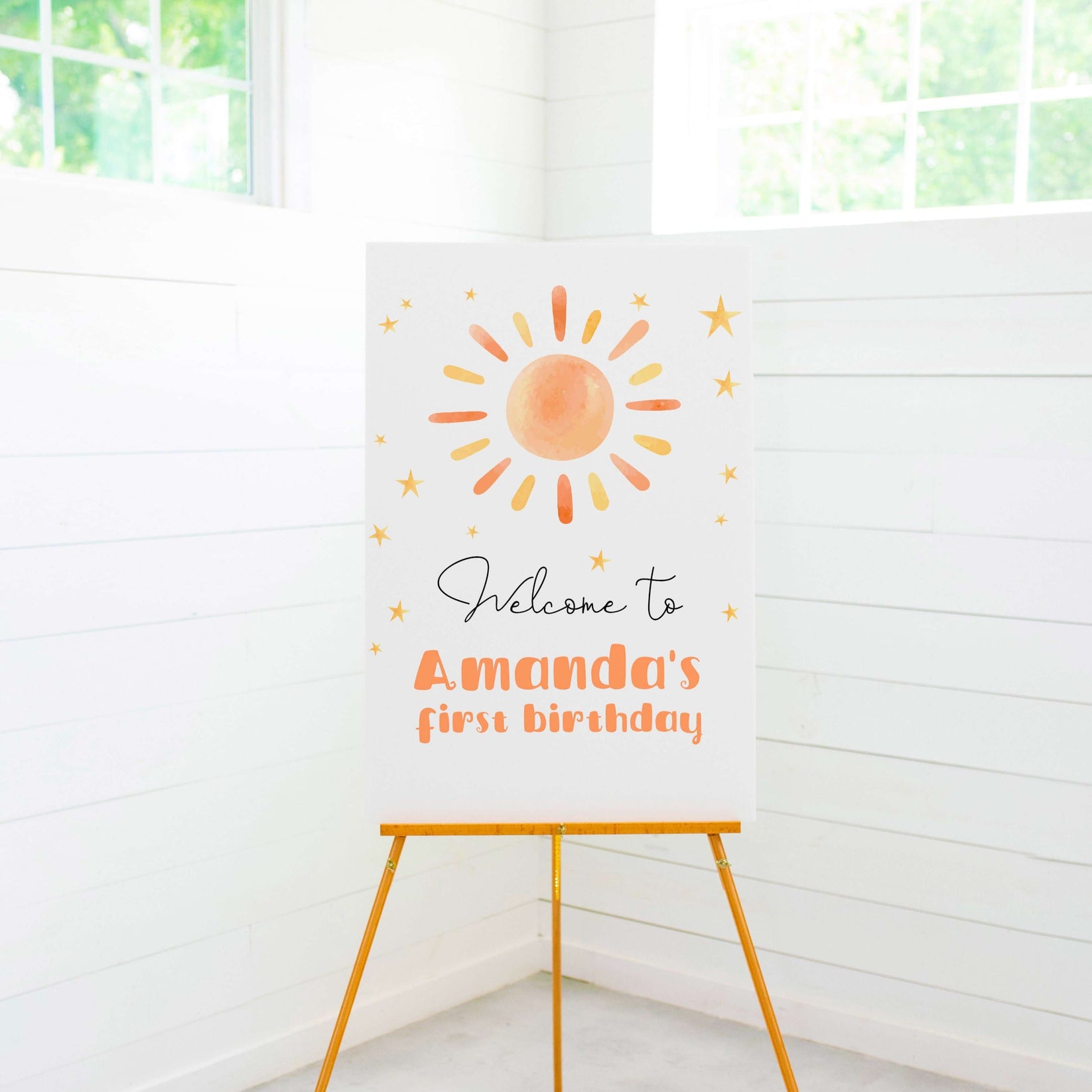 First Trip Around The Sun Welcome Sign | Instant Download | Editable T