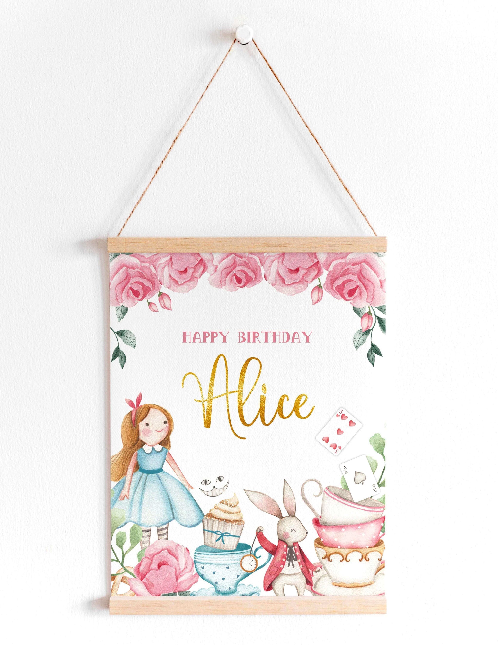Alice in Wonderland Table Sign ★ Instant Download | Editable Text