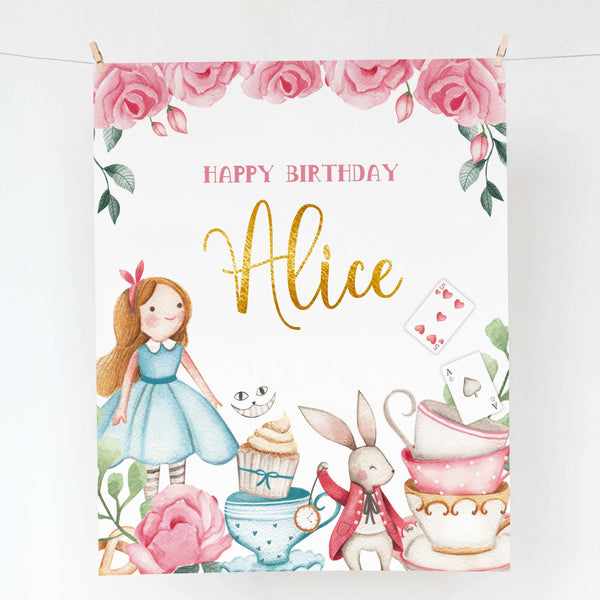 Alice in Wonderland Table Sign ★ Instant Download | Editable Text ...