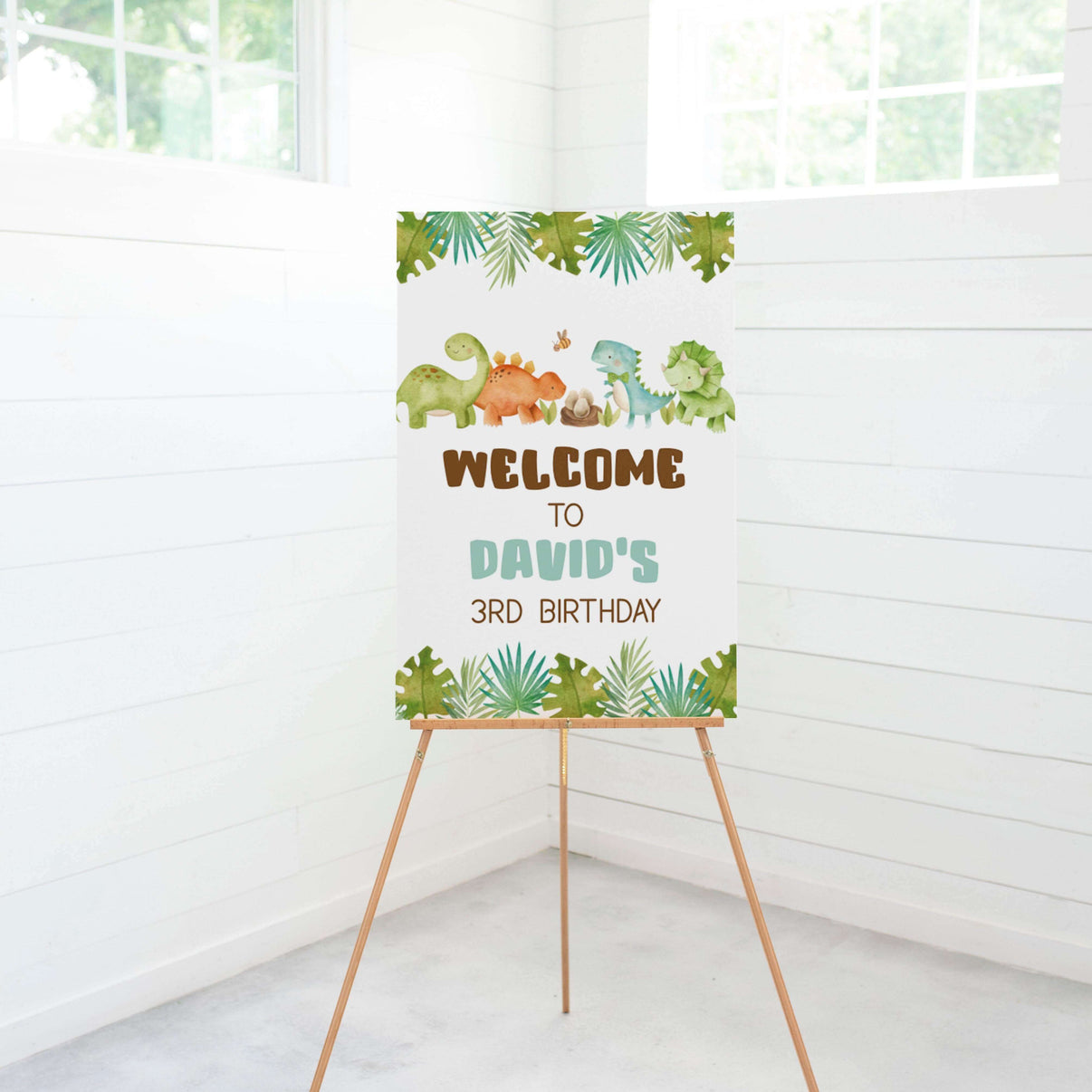 Editable Dinosaur Welcome Sign | Dinosaur Birthday Party Supplies
