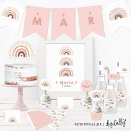 Boho Rainbow Party Bundle ★ Instant Download | Editable Text ...