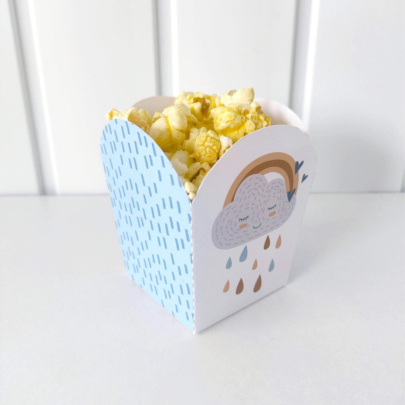 Boho Rainbow Popcorn Box | Blue ★ Instant Download