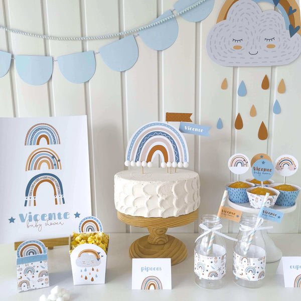 Boho Rainbow Table Sign | Blue ★ Instant Download