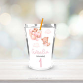 Little Bear Capri Sun Labels | Pink ★ Instant Download | Editable Text