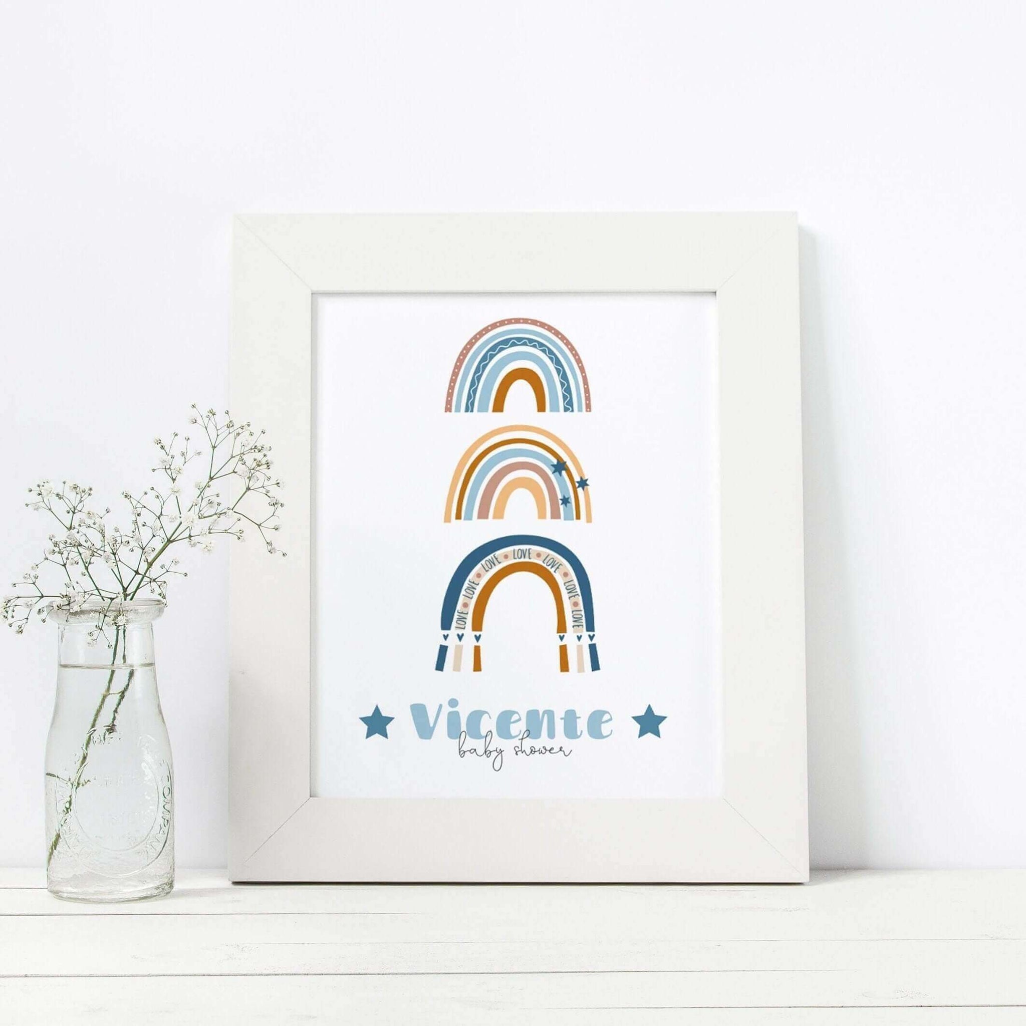 Editable Boho Rainbow Birthday Table Sign, Printable Boho Rainbow Birt