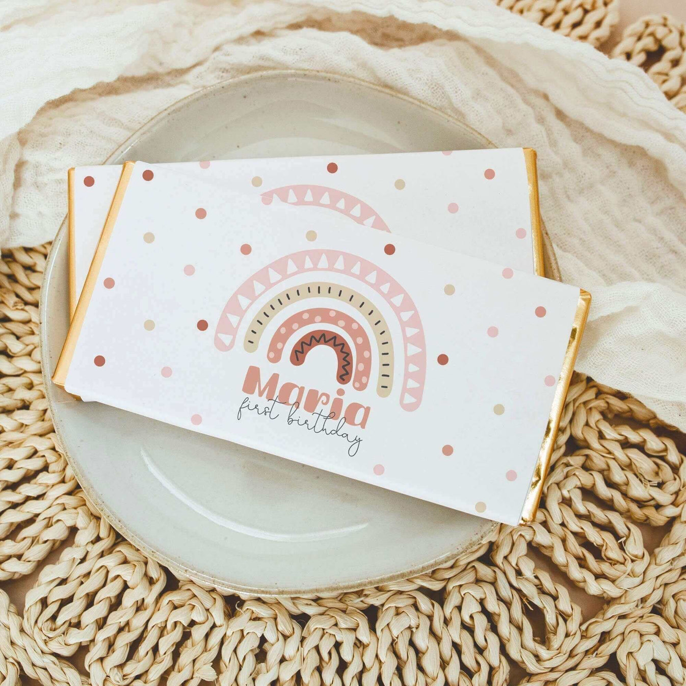 Editable BOHO RAINBOW Chocolate Wrapper, Rainbow Chocolate Bar Label,