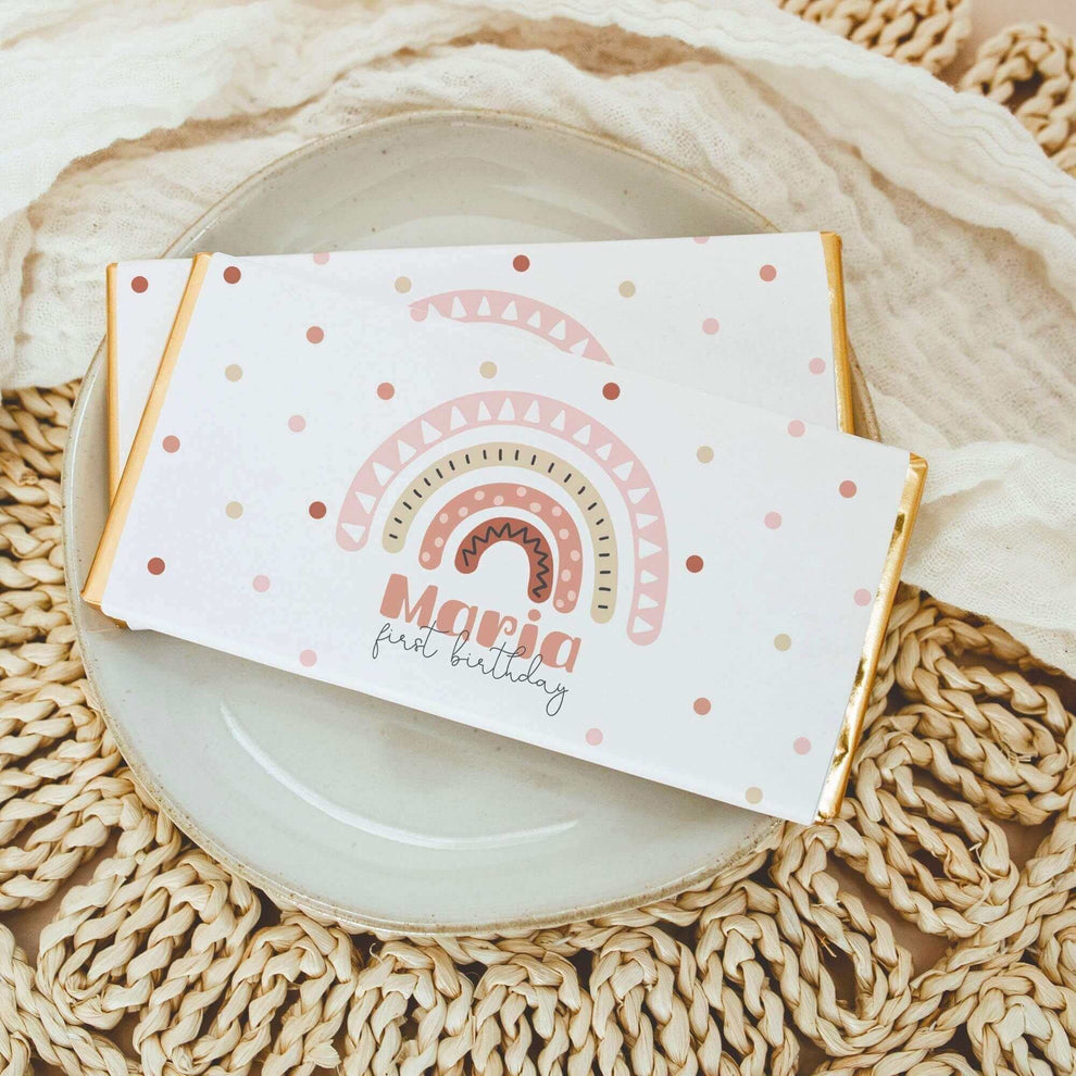 Editable BOHO RAINBOW Chocolate Wrapper, Rainbow Chocolate Bar Label,