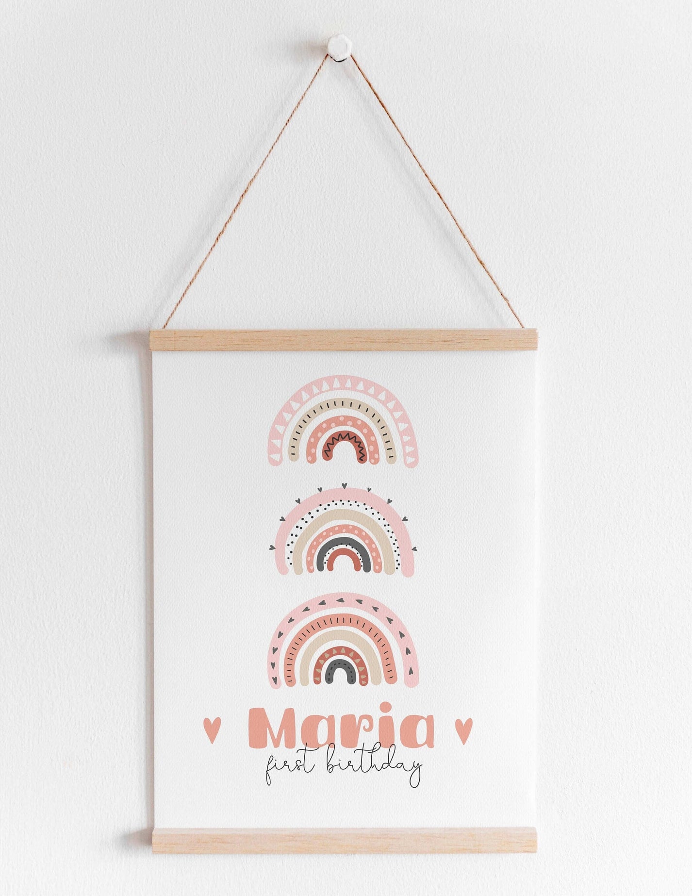 Editable BOHO RAINBOW Table Sign, Boho Rainbow Poster, Rainbow Birthda