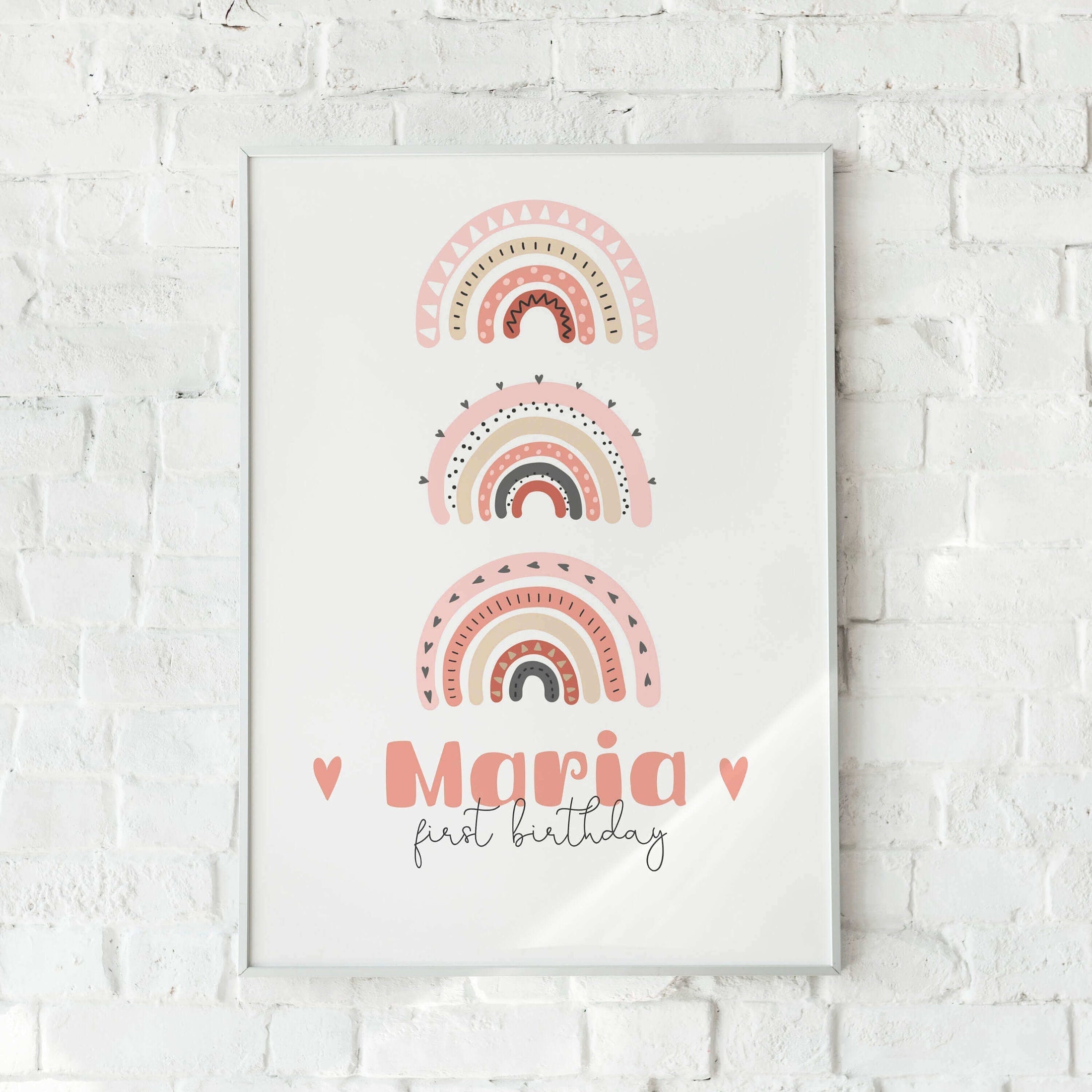 Editable BOHO RAINBOW Table Sign, Boho Rainbow Poster, Rainbow Birthda