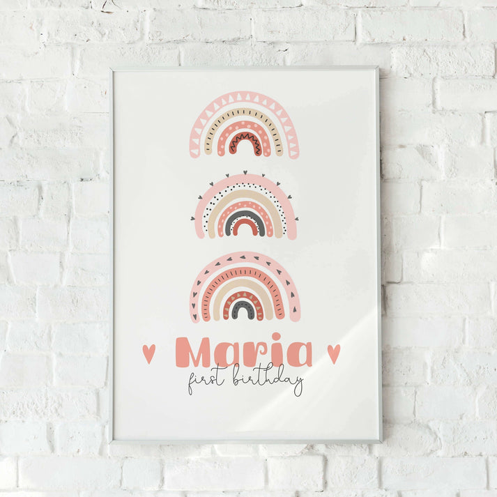 Editable BOHO RAINBOW Table Sign, Boho Rainbow Poster, Rainbow Birthda