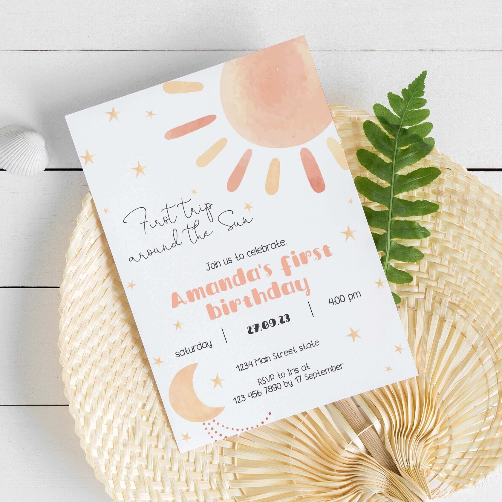 Editable Boho Sunshine Birthday Bundle ★ Instant Download | Editable T ...