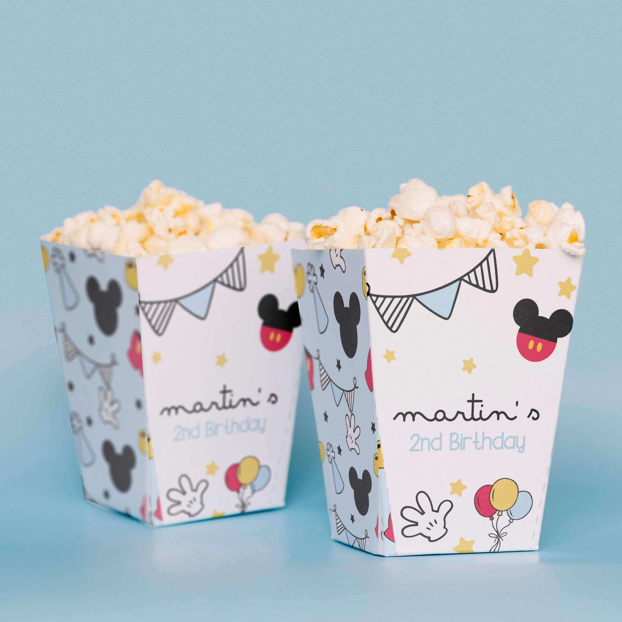 Editable Mickey Mouse Popcorn Box ★ Instant Download | Editable Text ...