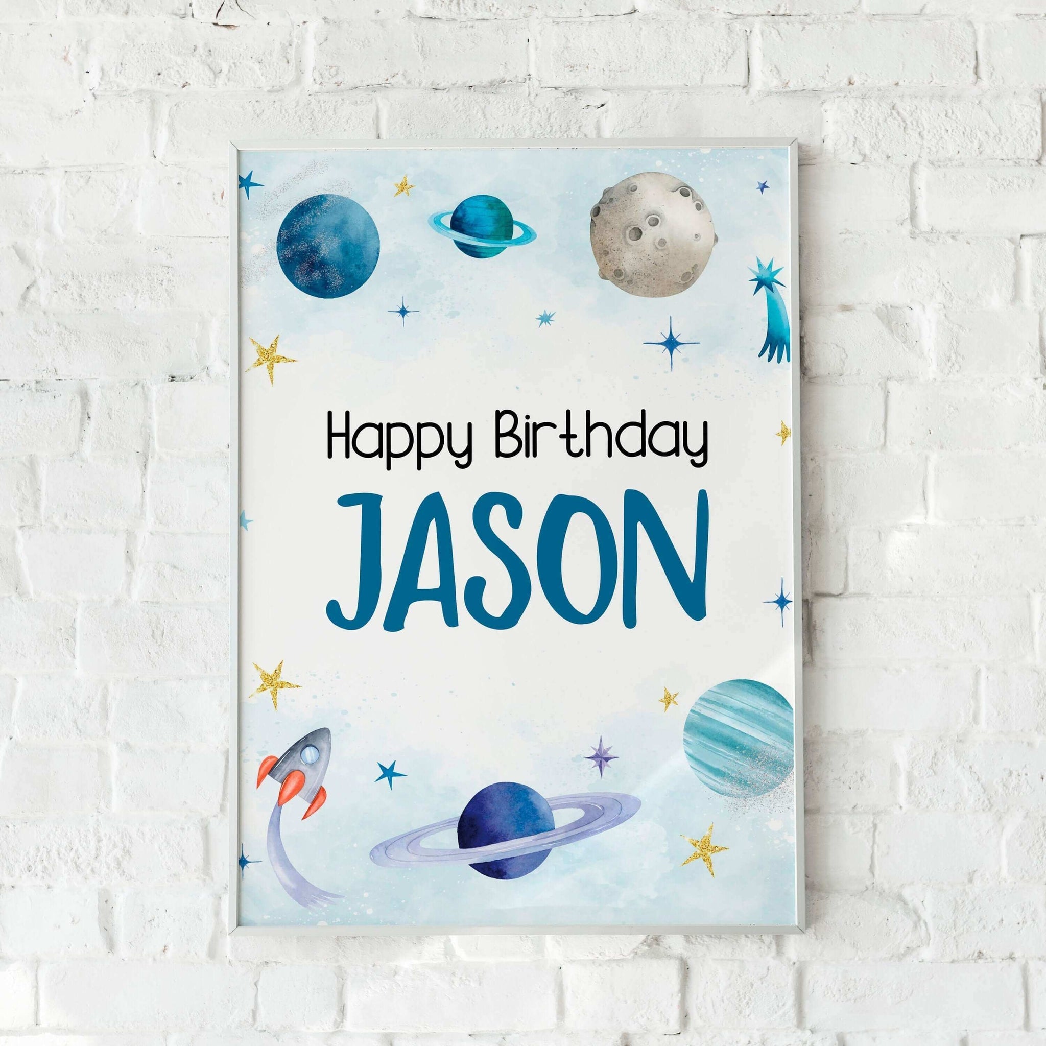 Editable OUTER SPACE Table Sign, Printable Space Astronaut Birthday De