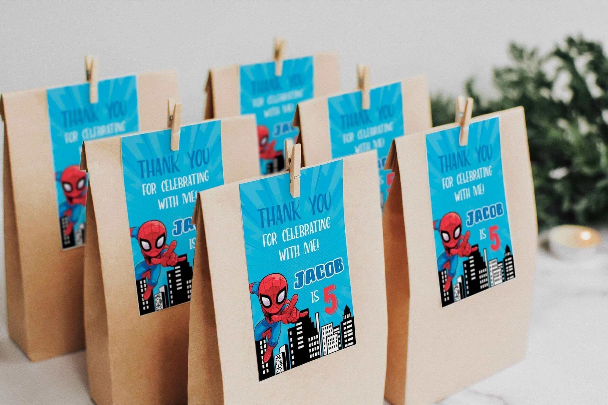Editable Spider Man Favor Labels Spider Man Birthday Party Favors Spid