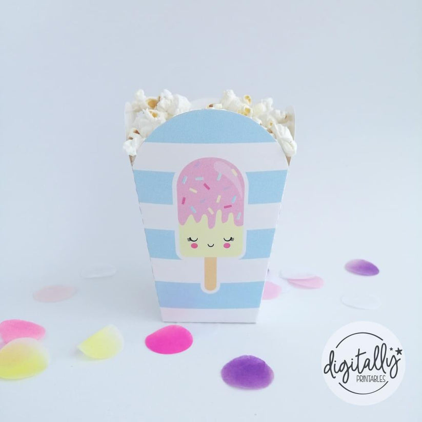 Ice Cream Popcorn Box ★ Instant Download