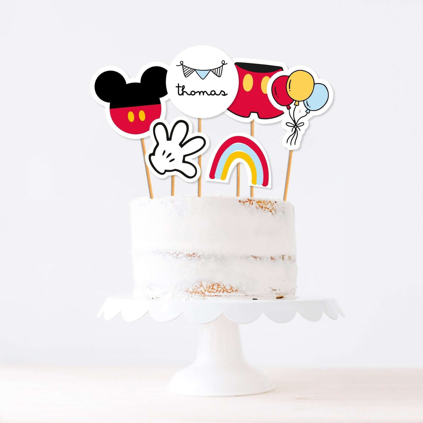 Mickey Mouse Cake Toppers ★ Instant Download | Editable Text
