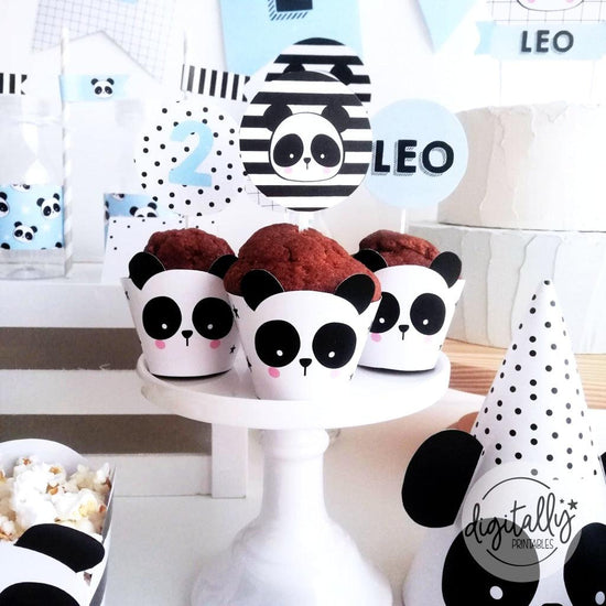 Panda Birthday Bundle | Blue ★ Instant Download | Editable Text