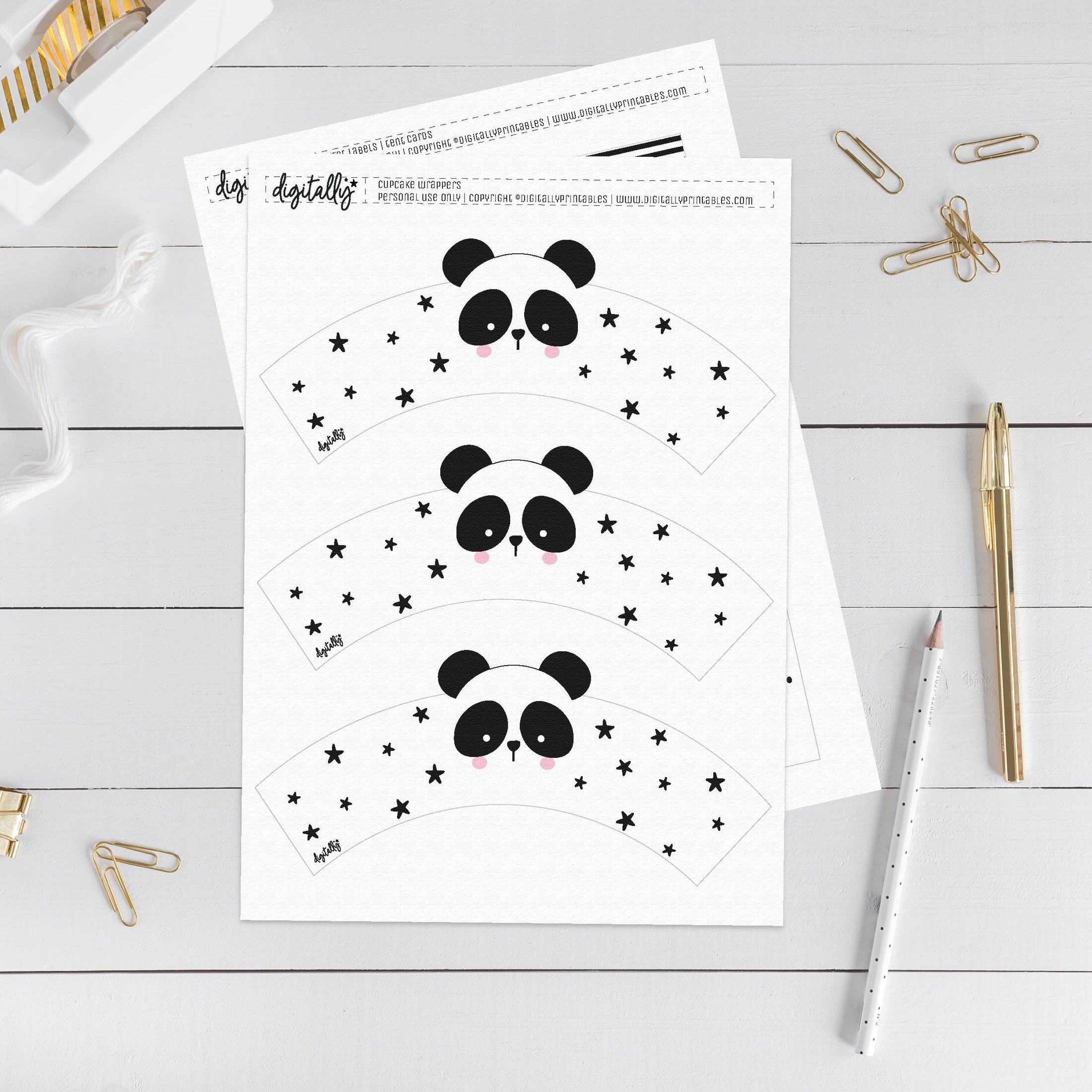 Panda Birthday Bundle | Pink ★ Instant Download | Editable Text