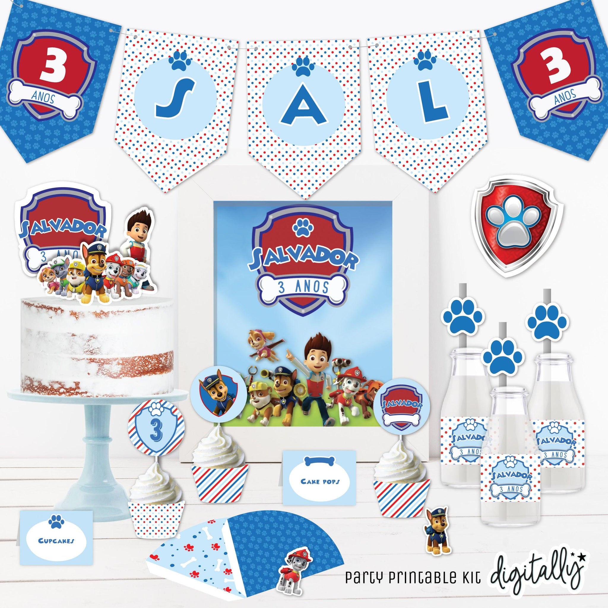 Paw Patrol Birthday Party Bundle ★ Instant Download | Editable Text