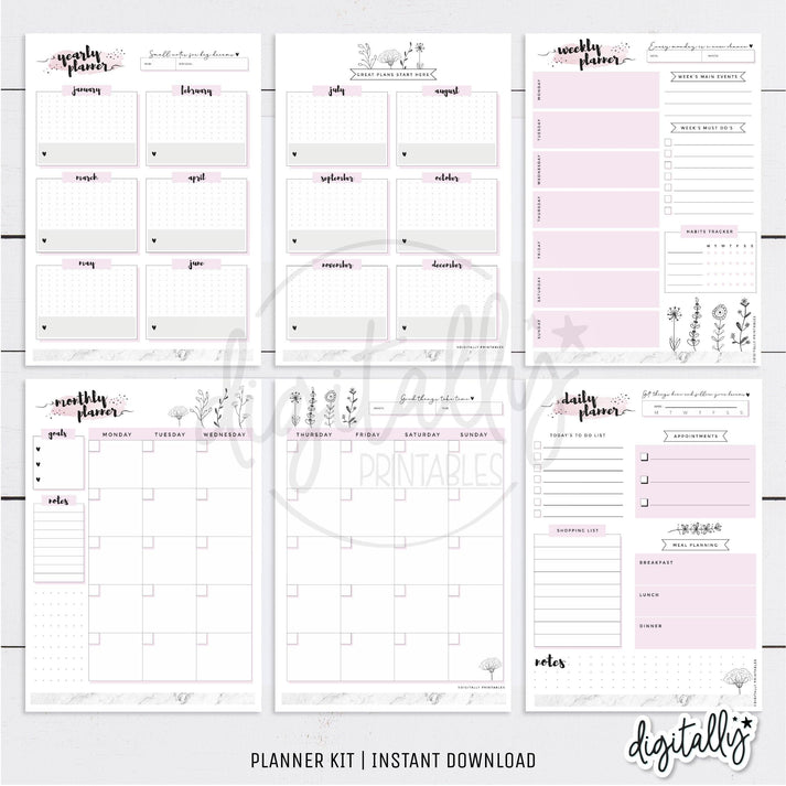 FREEBIE: Pink & Marble Infinite Planner Kit