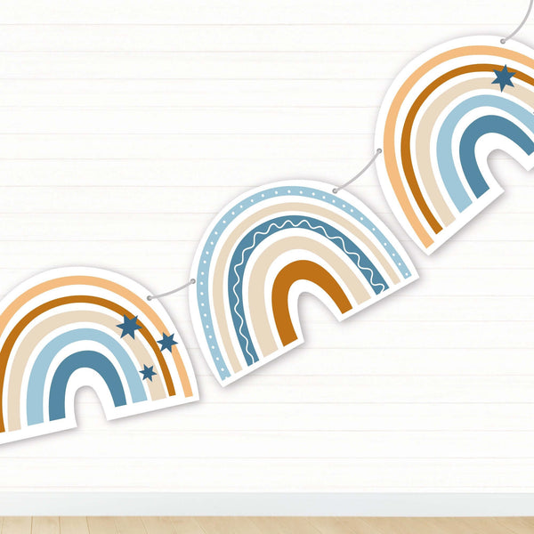 Printable Boho Rainbow Cake Topper or Garland, Boho Rainbow Party Deco