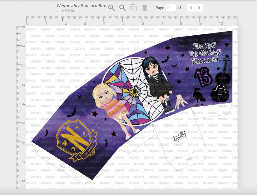 Wednesday Popcorn Box ★ Instant Download | Editable Text