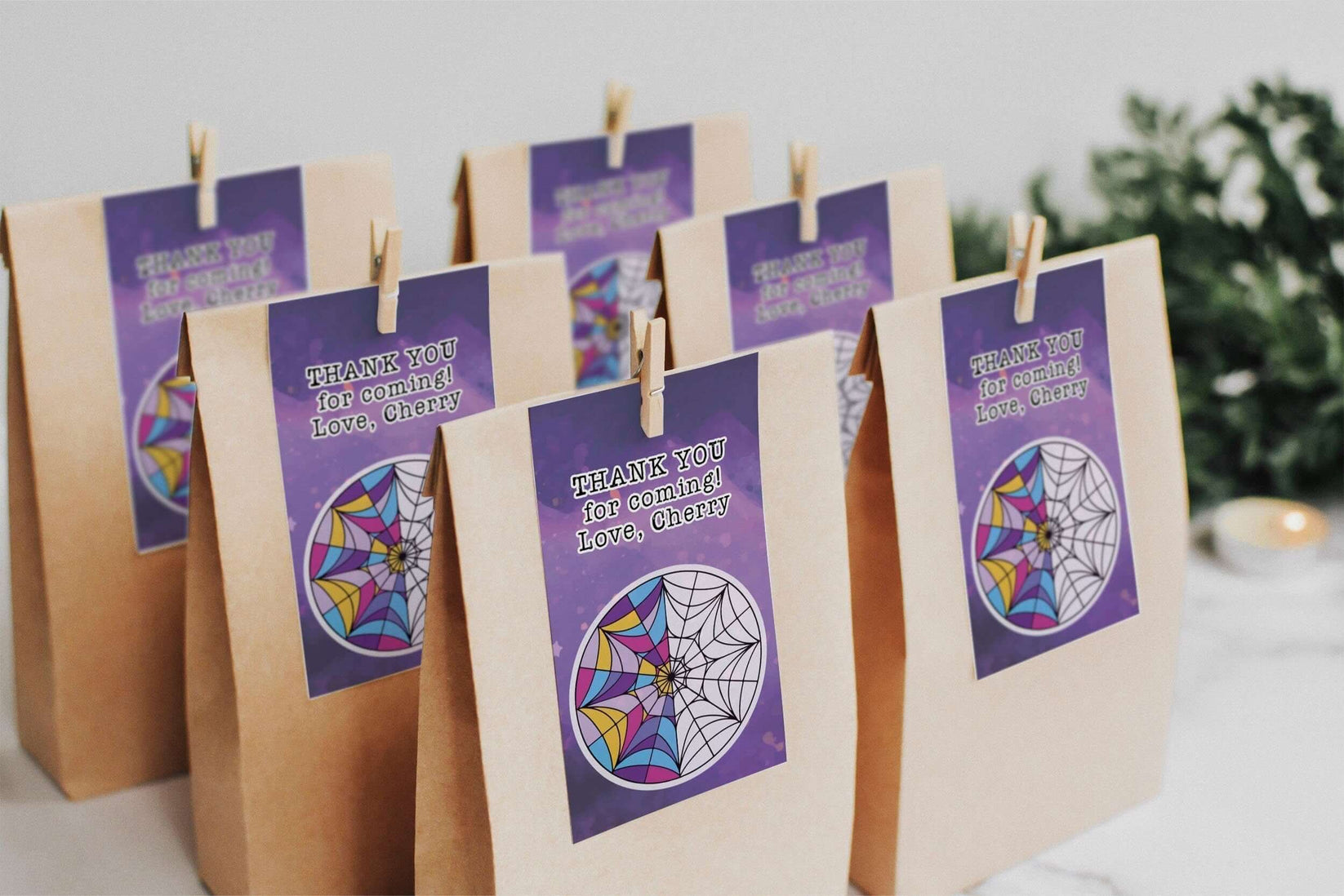 Wednesday Stained Glass Window Thank You Tags ★ Instant Download | Edi